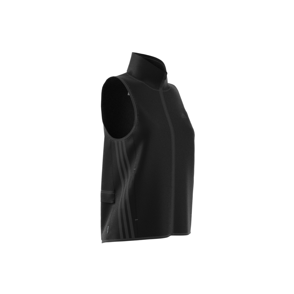 Adidas Women's Run Icons 3-Stripes Running Wind Vest In Black