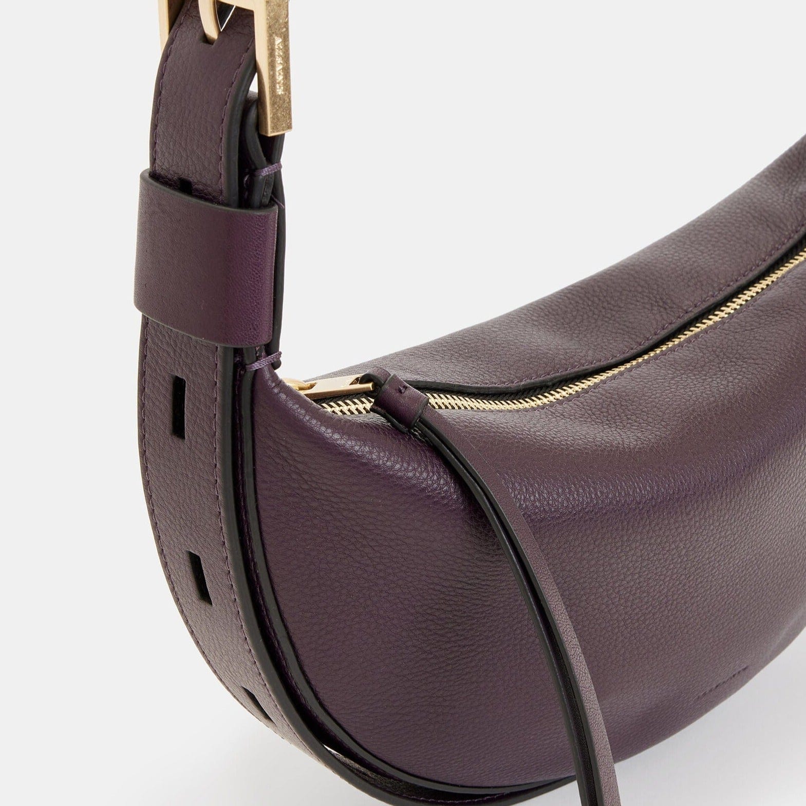 AllSaints Half Moon Leather Crossbody Bag