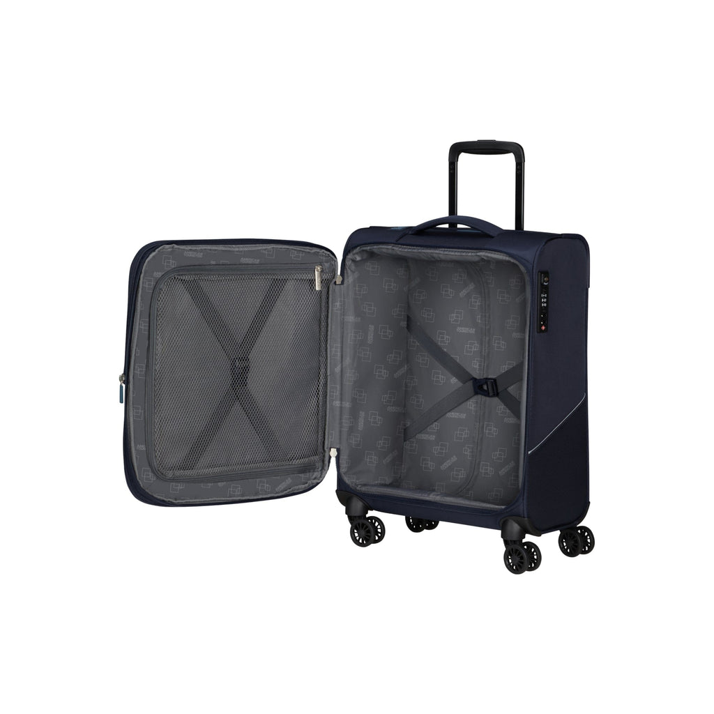 American Tourister Summer Ride Cabin Spinner Suitcase 55cm In Navy Blu