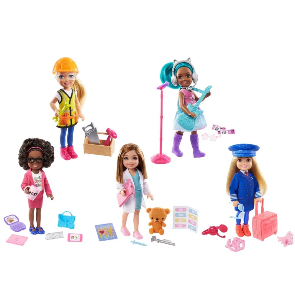 Barbie Chelsea Doll and Accessories, Can Be Career-Themed Small Dolls(