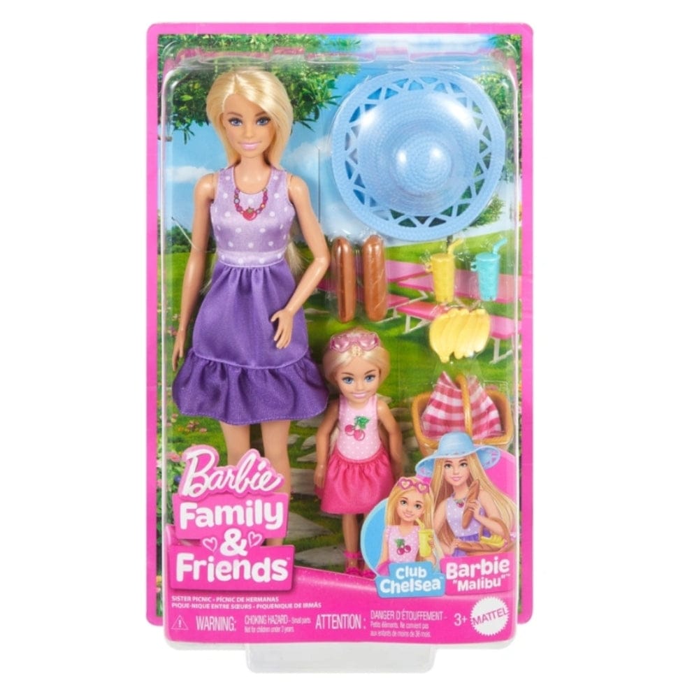 Barbie Family & Friend Malibu and Chelsea Dolls 2 Pack
