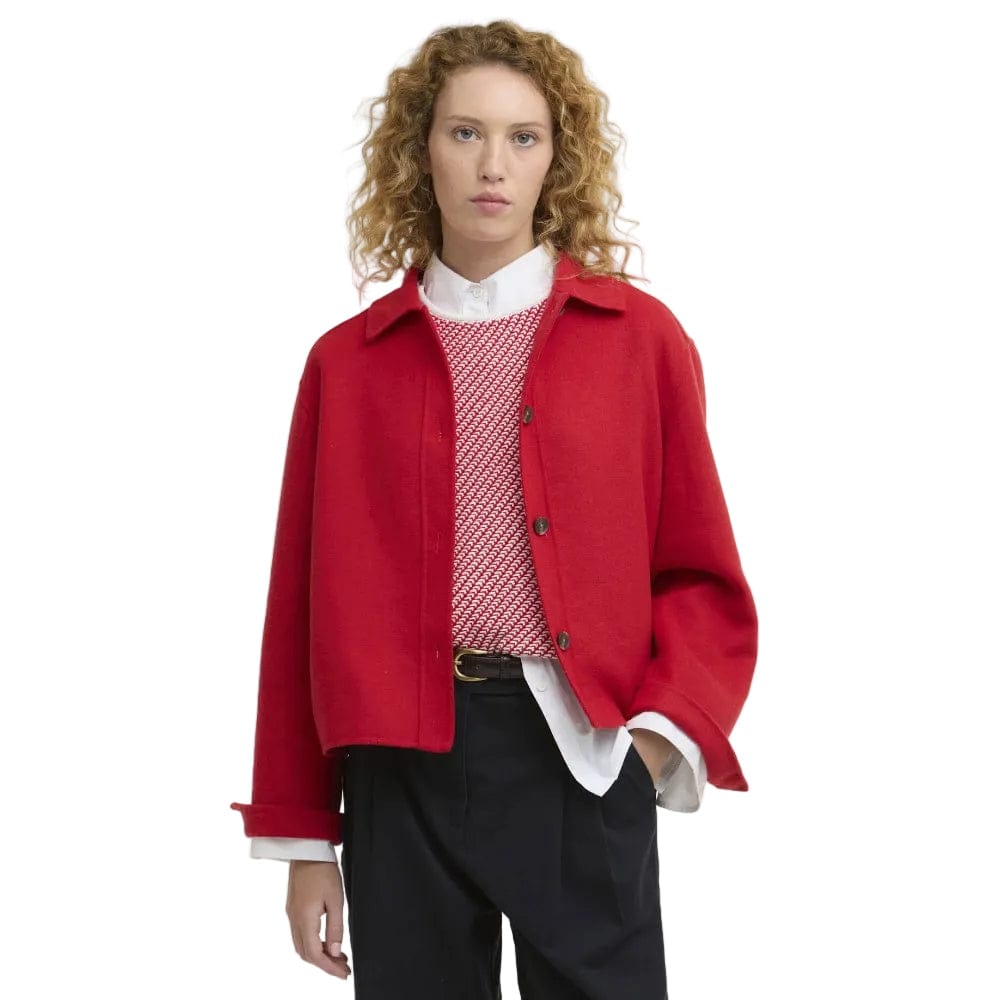 Barbour Amanda Overshirt In Poppy Red