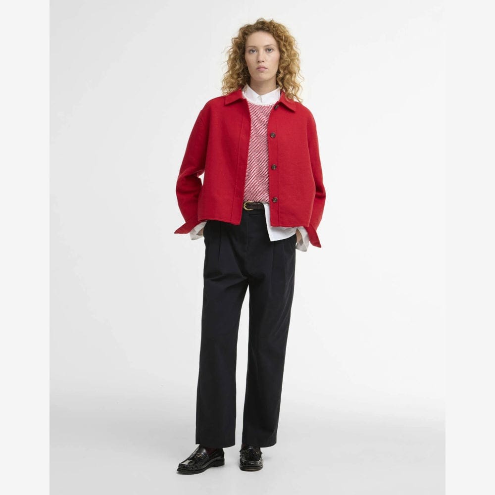 Barbour Amanda Overshirt In Poppy Red