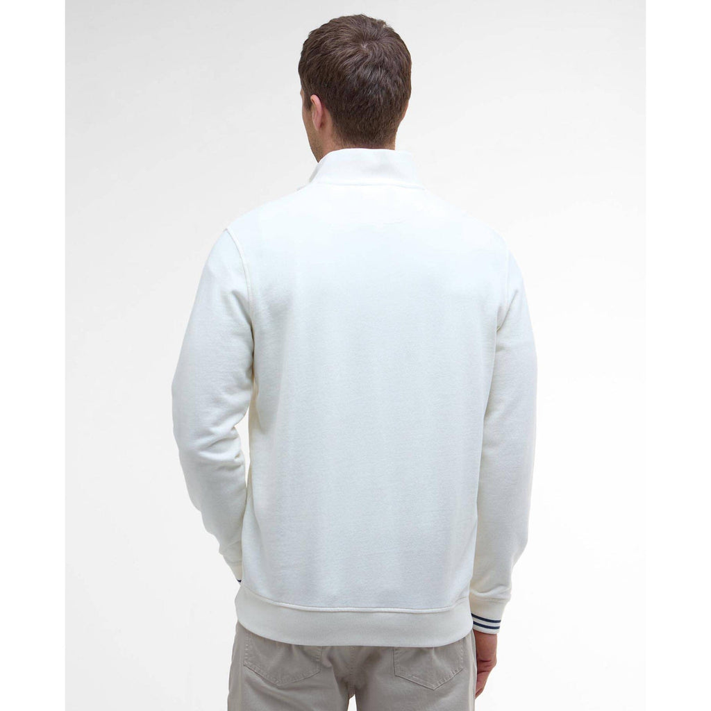Barbour Rosford Half-Zip Sweatshirt In Whisper White