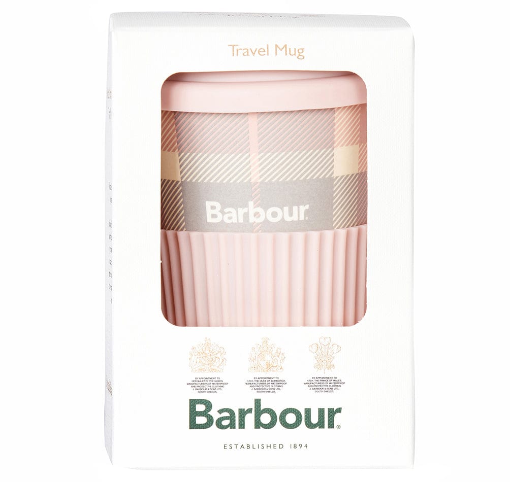 Barbour Tartan Travel Mug Pink Grey
