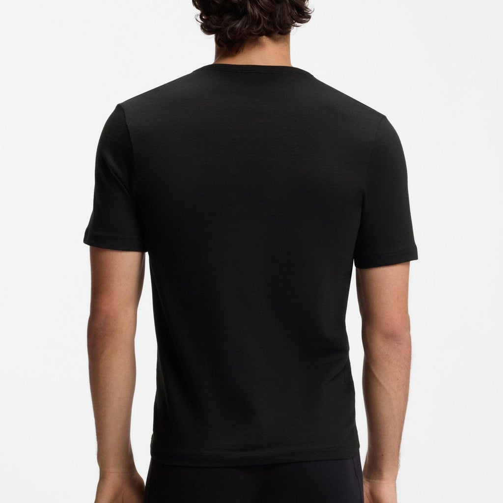 Boss Three-Pack Of Logo-Embroidered Black T-Shirts In Cotton
