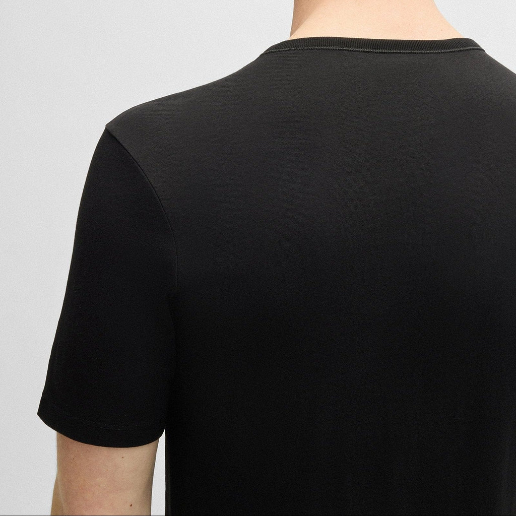Boss Three-Pack Of Logo-Embroidered Black T-Shirts In Cotton