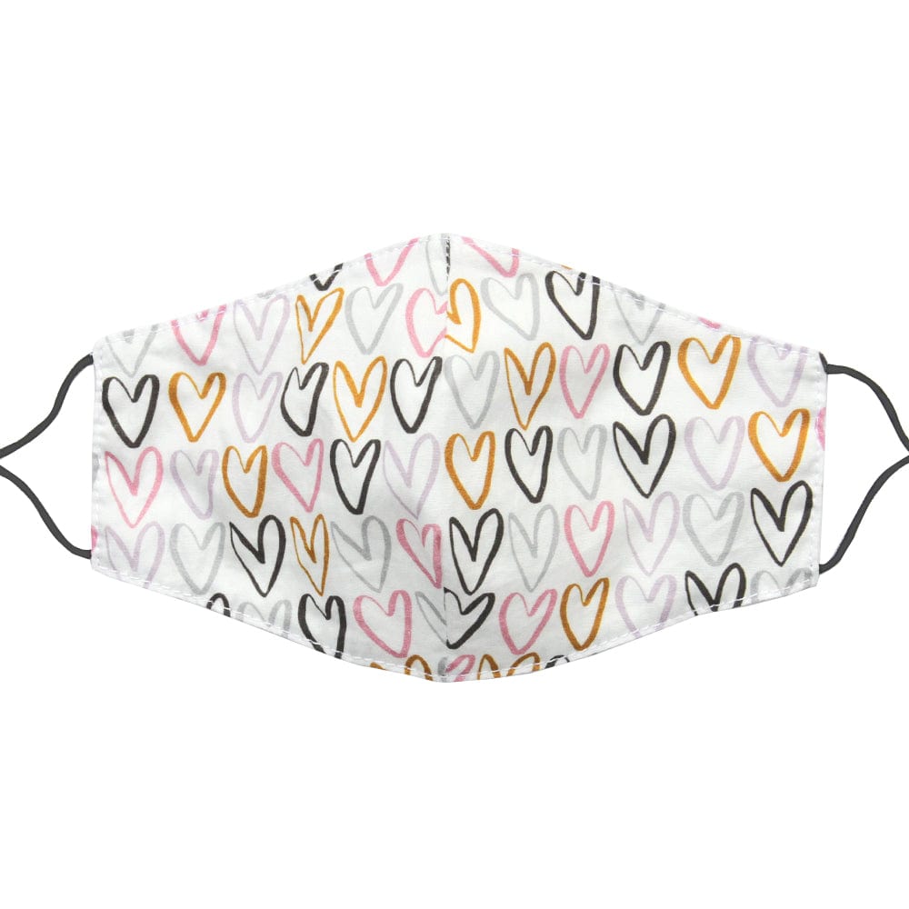 Caroline Gardner Multi Outline Hearts Cotton Face Mask