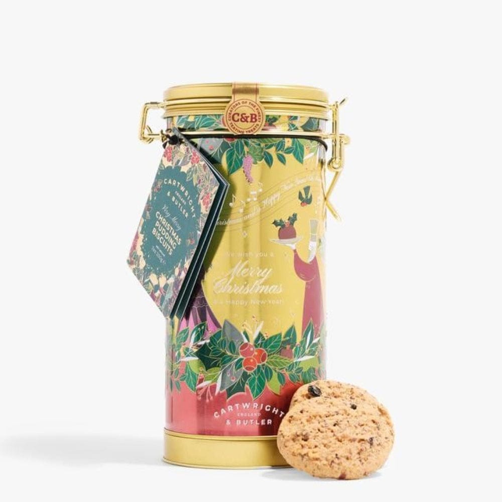 Cartwright & Butler Musical Christmas Pudding Biscuits Tin, 200g