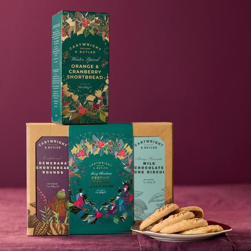 Cartwright & Butler Trio Of Biscuits Selection - Merry Christmas