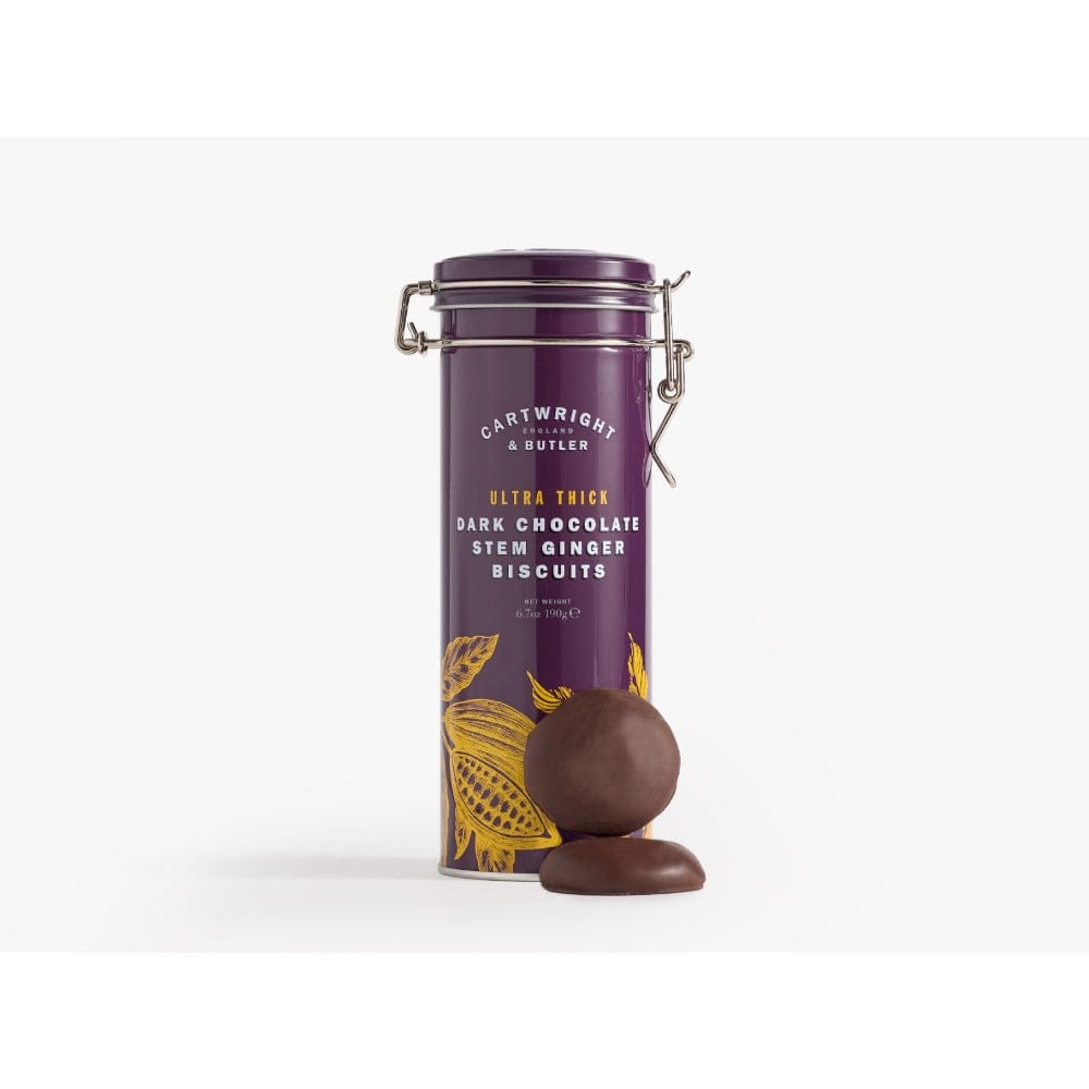 Cartwright & Butler Ultra Thick Dark Chocolate Stem Ginger Biscuits