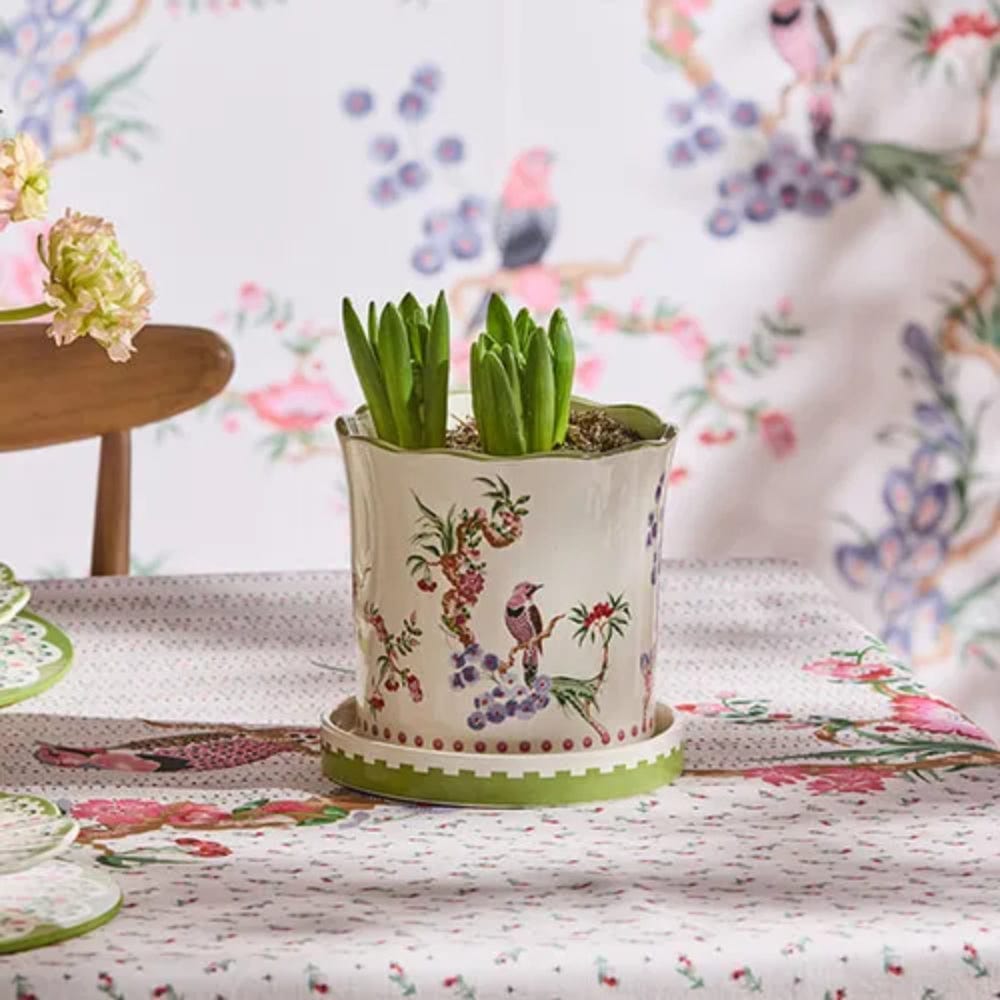 Cath Kidston Spring Birds Plant Pot with Tray