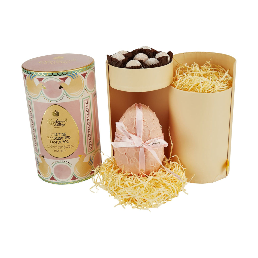 Charbonnel et Walker Easter Pink Choc Egg With Marc De Champ Truffles