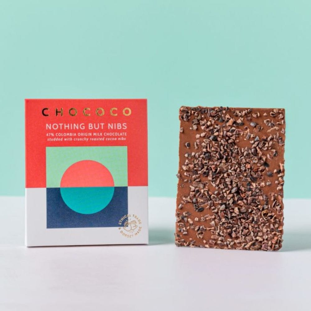 Chococo Nothing But Nibs 47% Milk Chocolate Bar With Cocoa Nibs