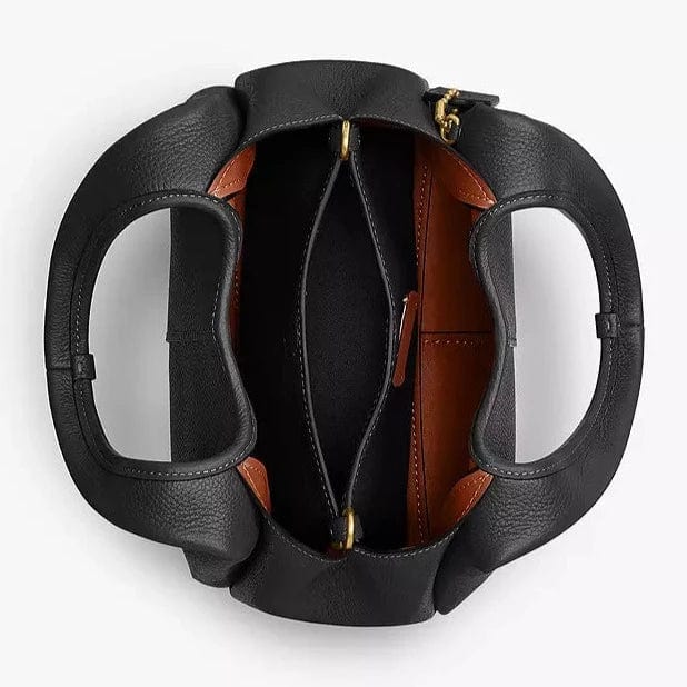 Coach Hadley Small Leather Grab Bag in Black