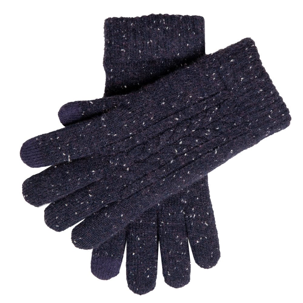 Dents - Lacock Men’s Touchscreen Cable Knit Gloves with Marl Yarn In N
