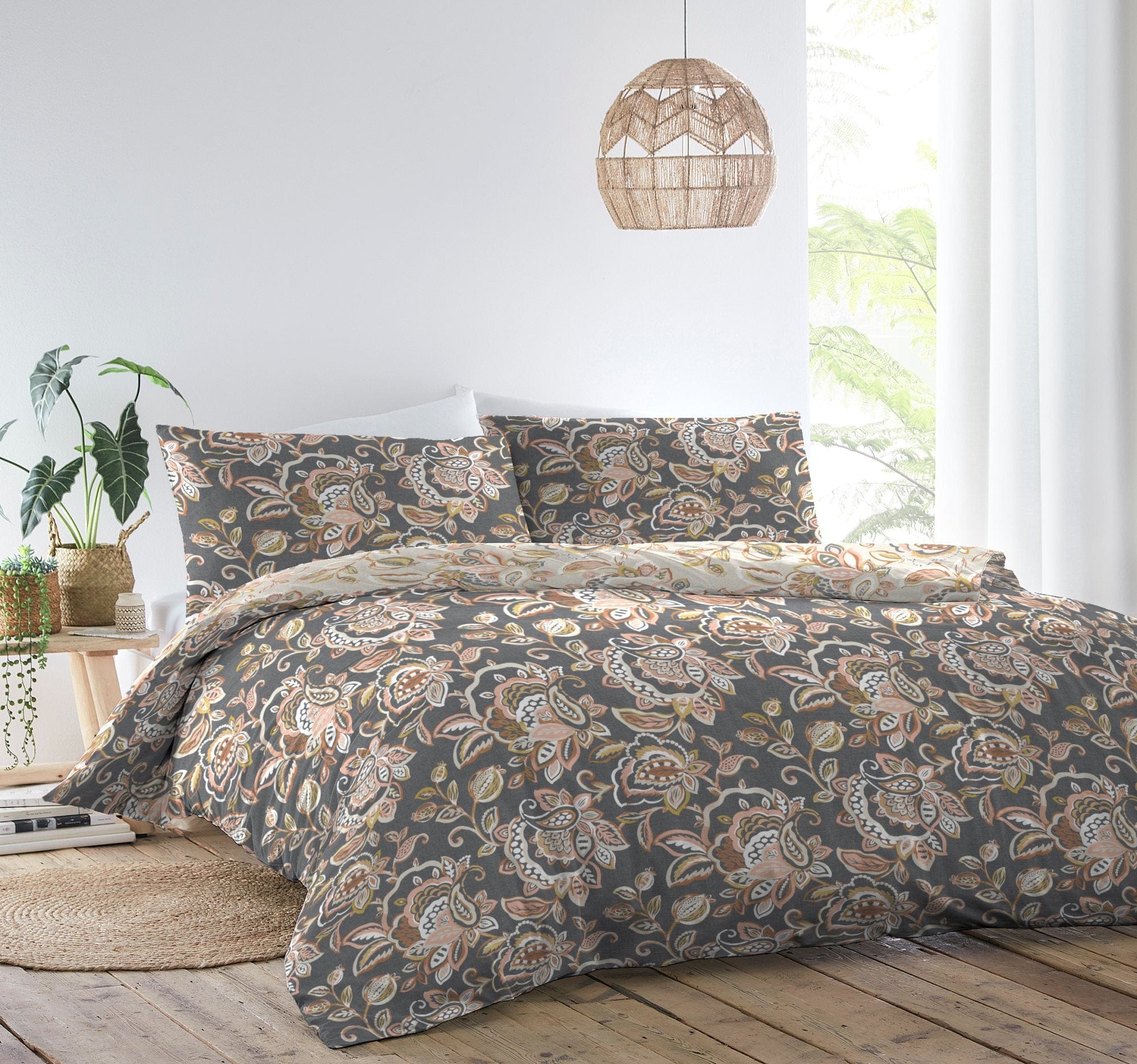 Dreams & Drapes Appletree Marisol Charcoal Duvet Cover Set