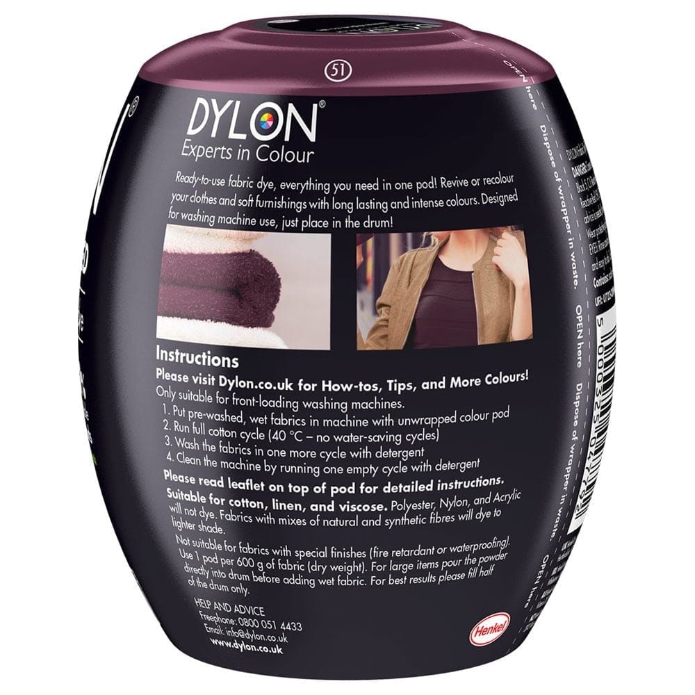 DYLON All-In-1 Fabric Dye Pod, 350g In Plum Red