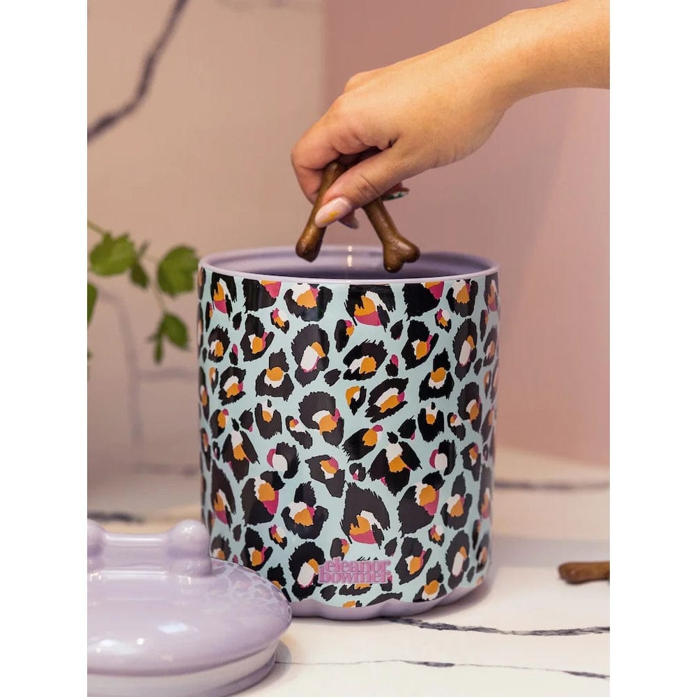 Eleanor Bowmer Pet Treat Jar In Leopard