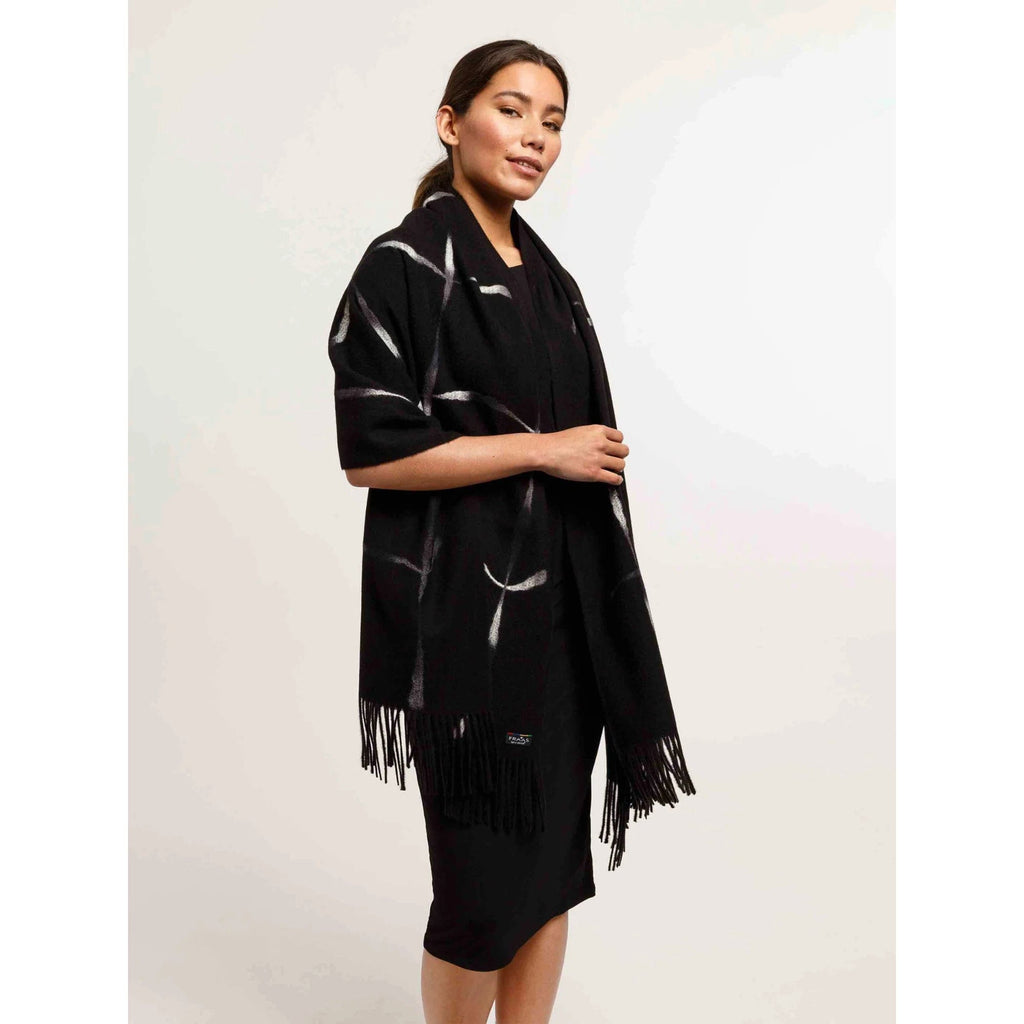 FRAAS Cashmink-Stole With Window Pane Check In Black/White