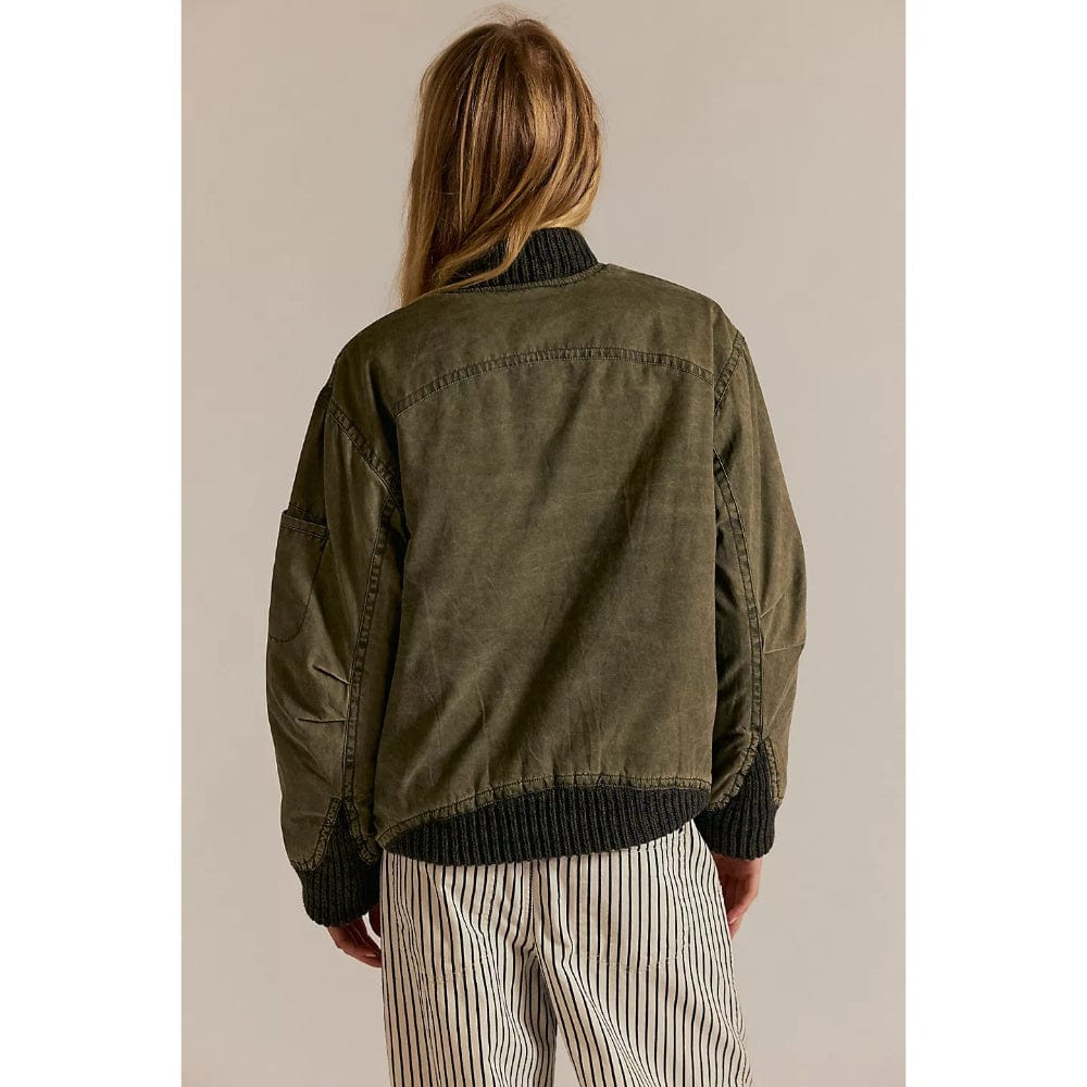 Free People We The Free Jax Washed Bomber In Olive