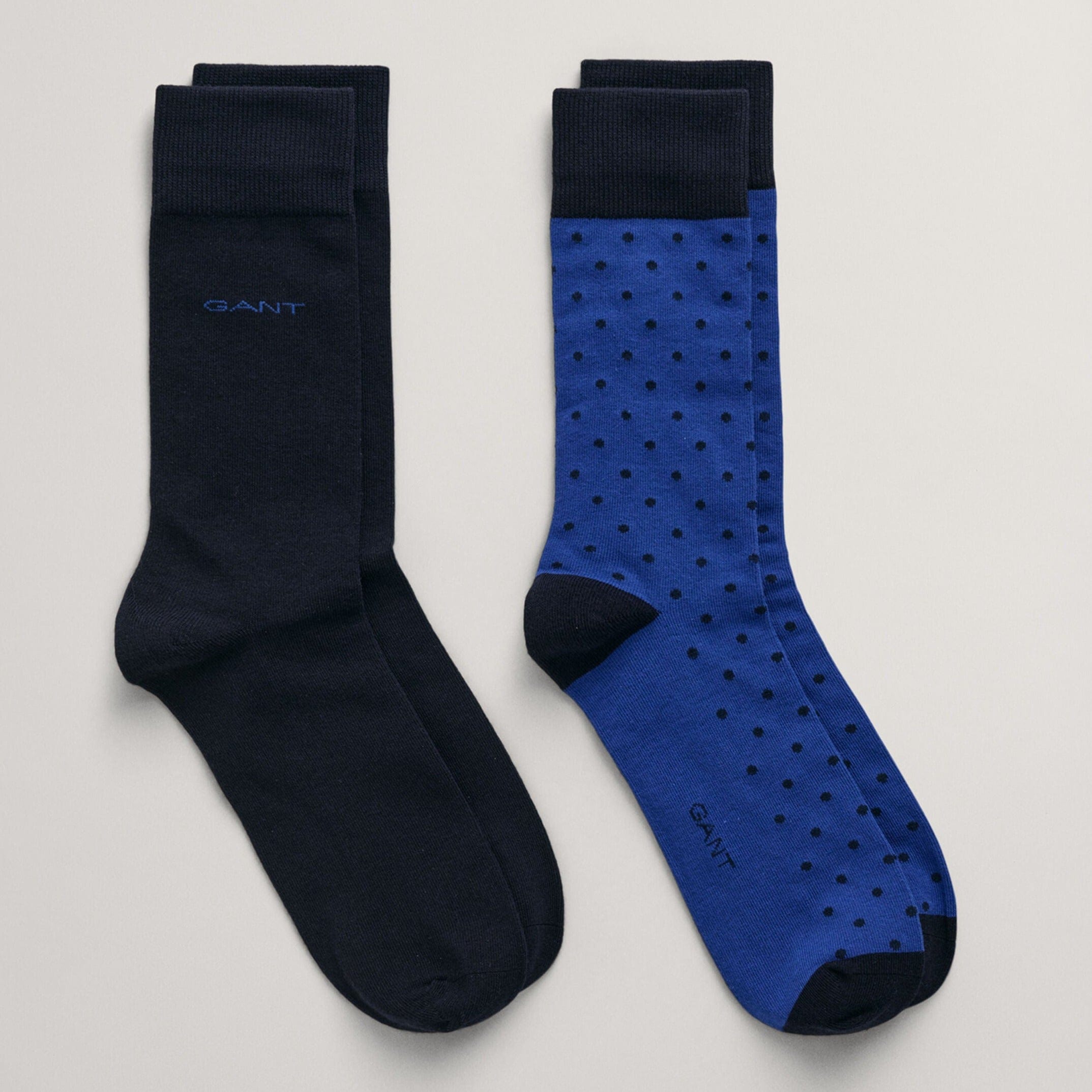 GANT 2-Pack Dot & Solid Socks in College Blue