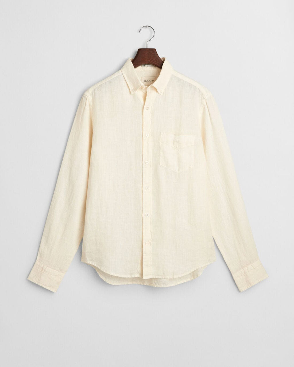 GANT Regular Fit Garment-Dyed Linen Shirt in Cream