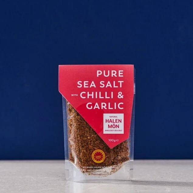 Halen Môn Pure Sea Salt with Chilli + Garlic 100g