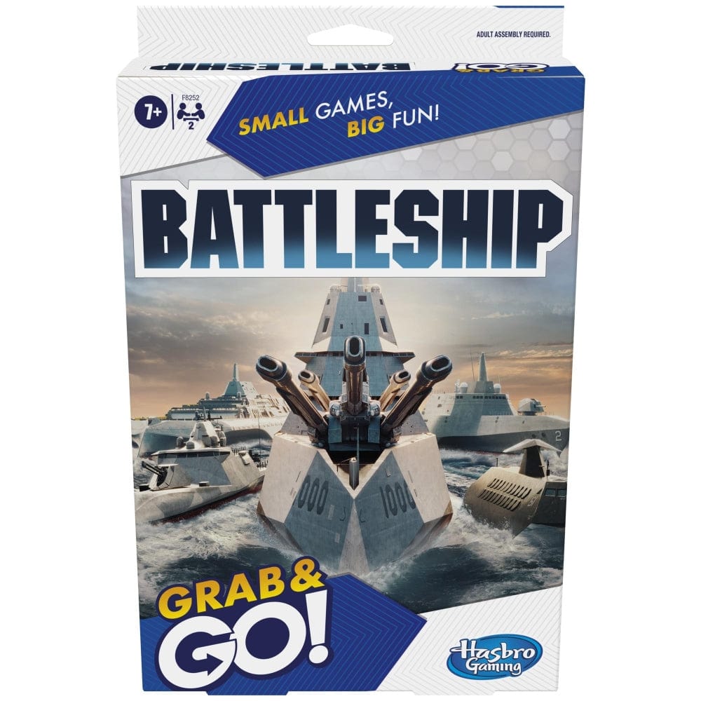 Hasbro Battleship Grab and Go Game Portable Game for 2 Players Travel