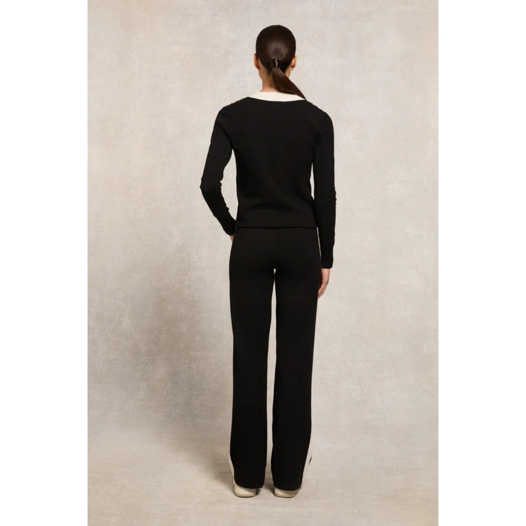 Holland Cooper Macy Knitted Top in Black