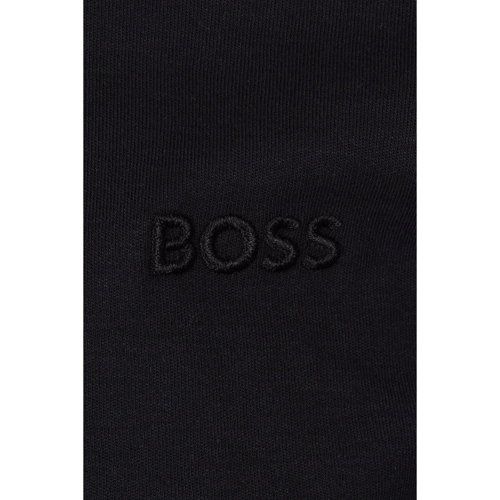 BOSS Orange Interlock Long Sleeve Polo In Black