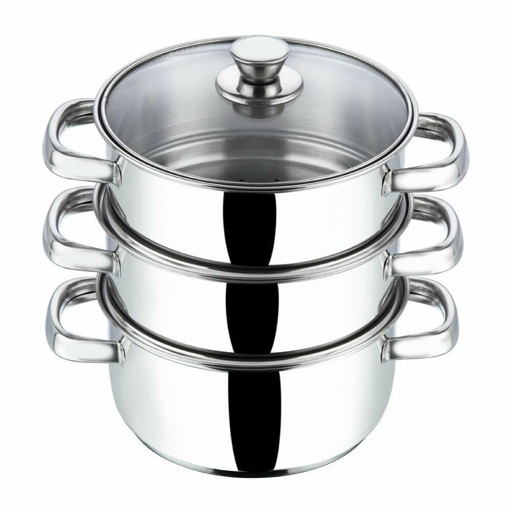 Judge 18cm 3 Tier Steamer Set Glass Lid