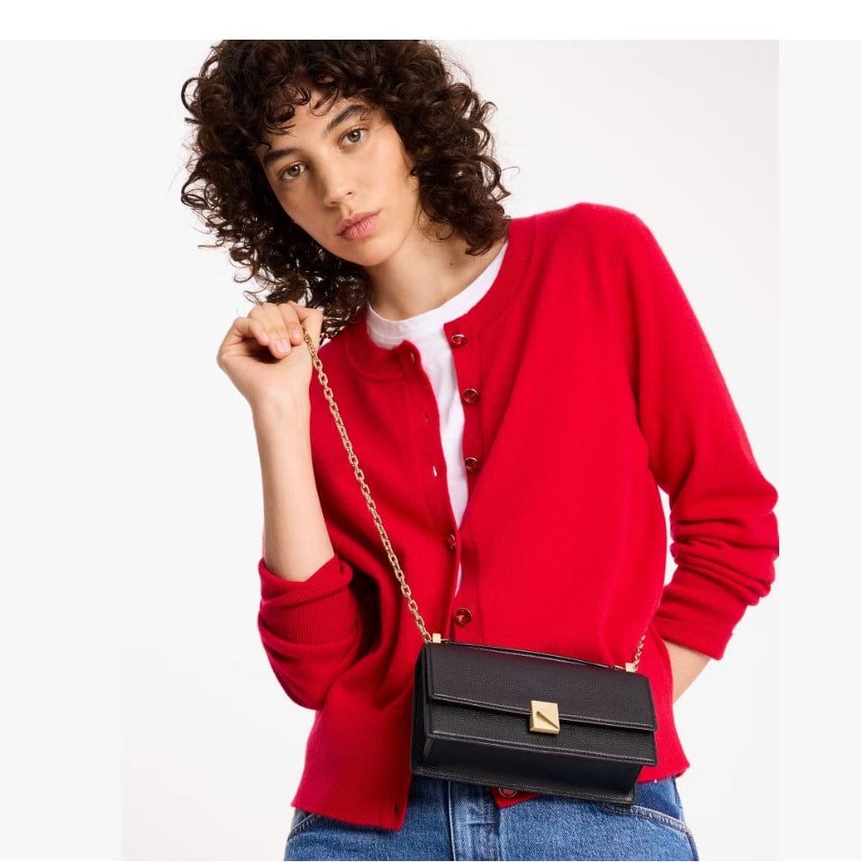 Kate Spade Deco Mini Flap Chain Crossbody In Black