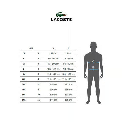 Lacoste men's shirt size chart store