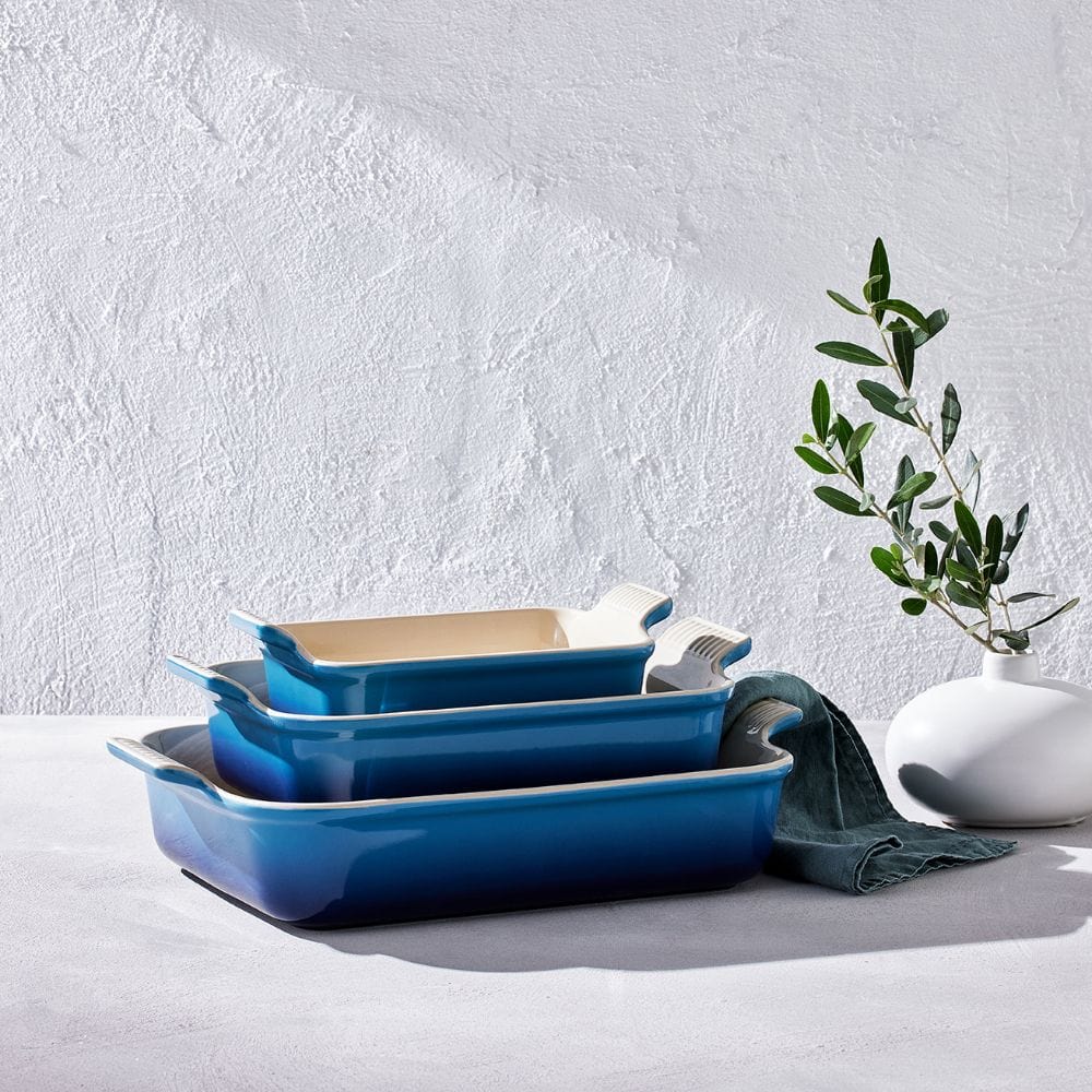 Le Creuset Deep Rect. Dish 19Cm Azure