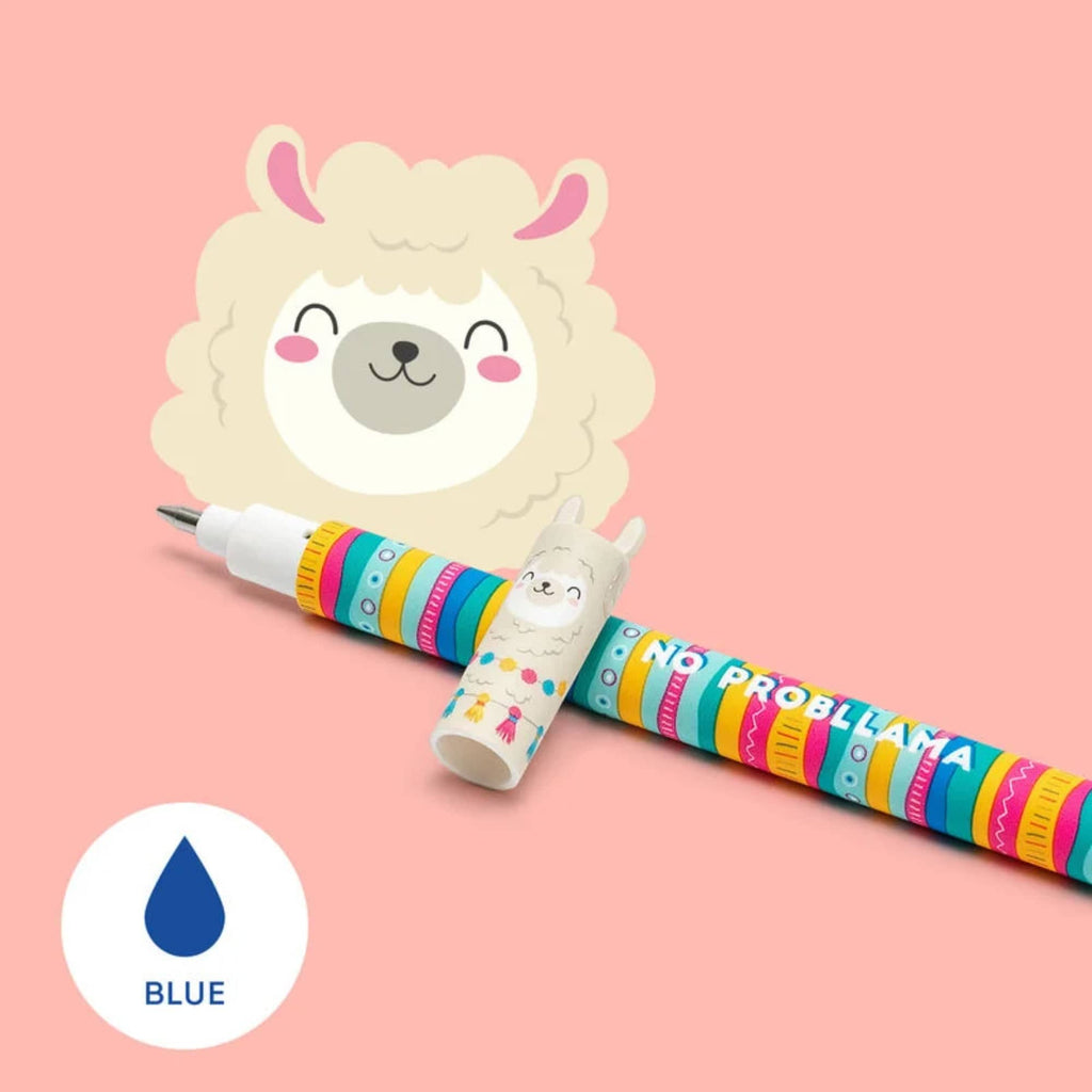 Legami Erasable Blue Ink Llama Pen