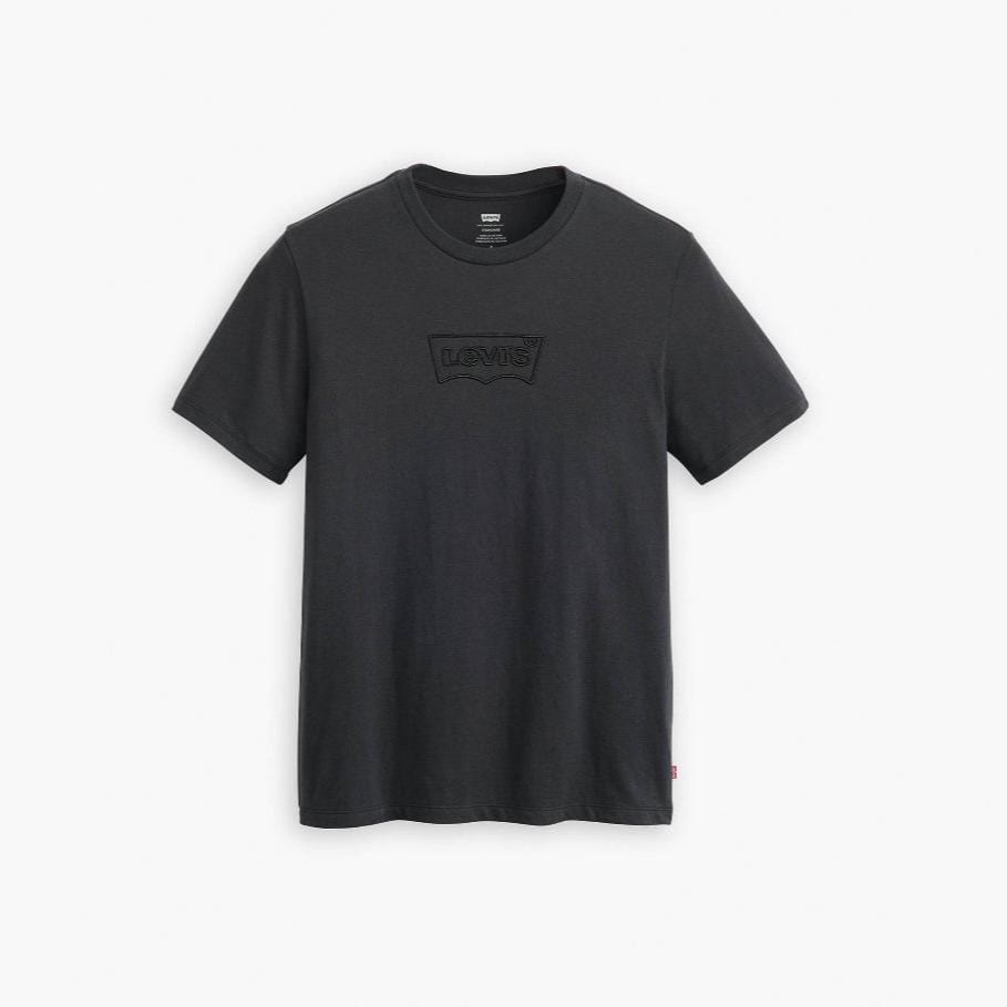 Levi's Graphic Crewneck Tee Corded Batwing Caviar In Black