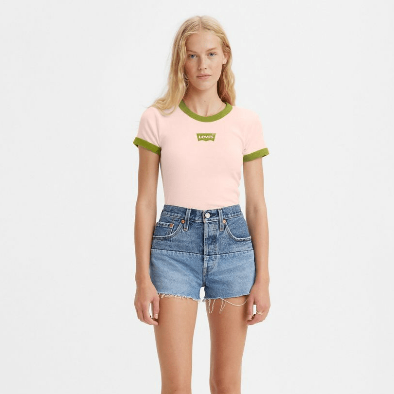 Levi's Graphic Ringer Mini Tee Pink