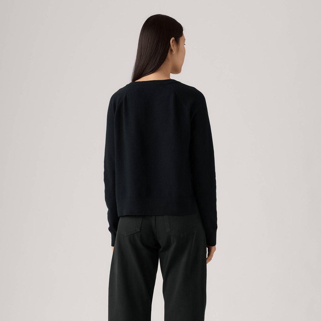 Levi's Supersoft V-neck Pullover Sweater Anthracite Night In Black