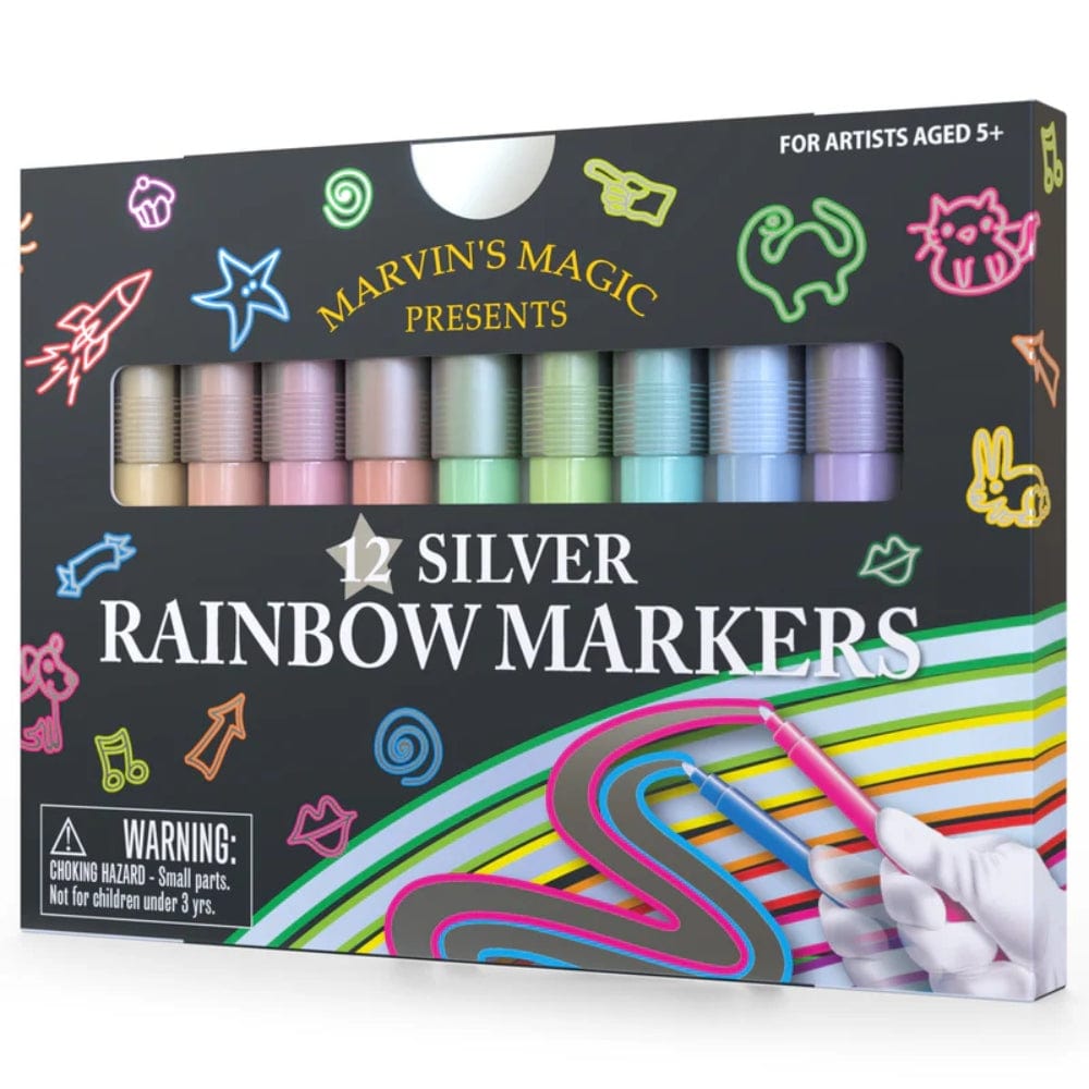 Marvin's Magic Silver Rainbow Markers (12 Pack)