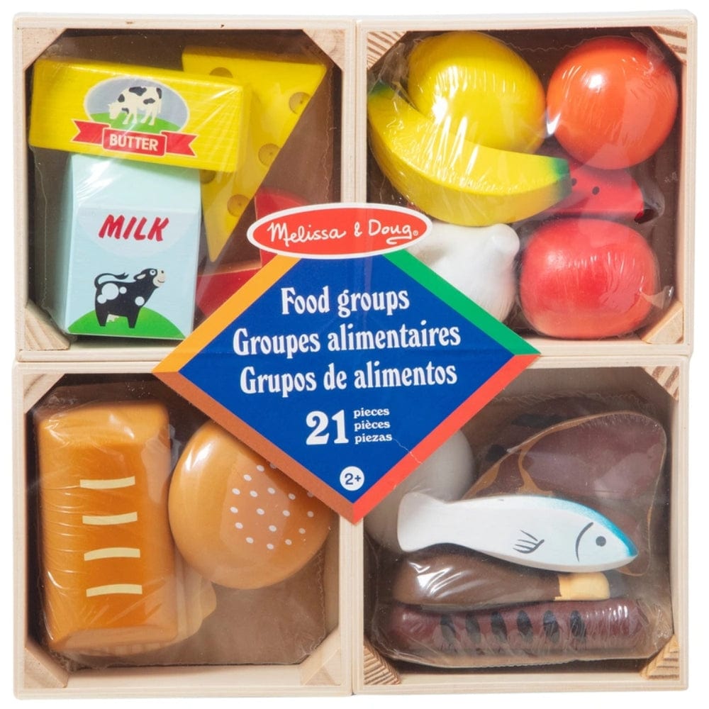 Melissa & Doug Wooden Play Food Groups Set 21 Pieces
