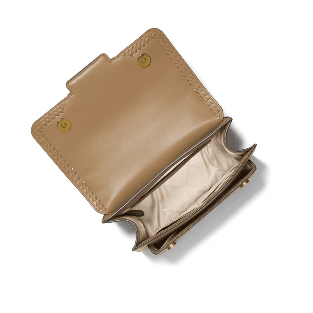 Michael Kors Heather Extra Small Leather Cross Body Bag - Husk