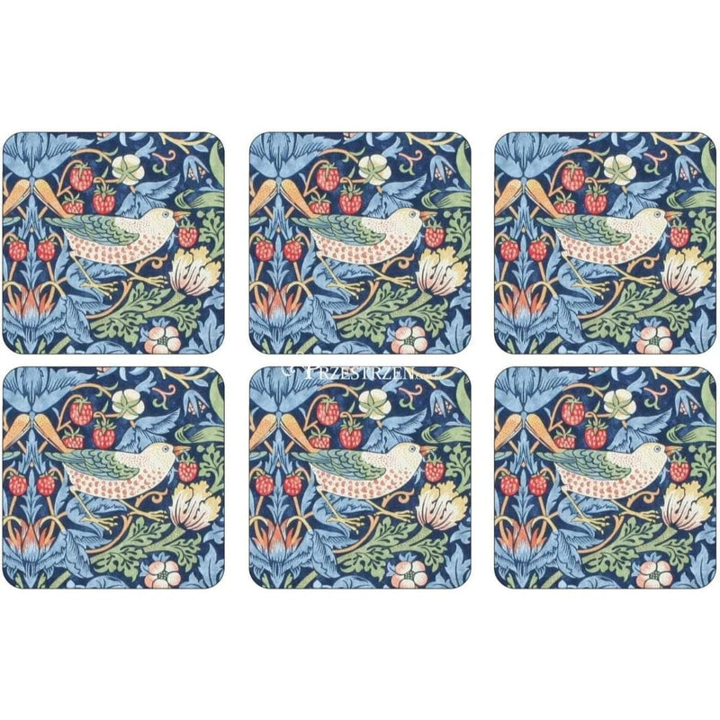 Morris & Co Strawberry Thief Blue Coasters Set of 6 – Elys Wimbledon