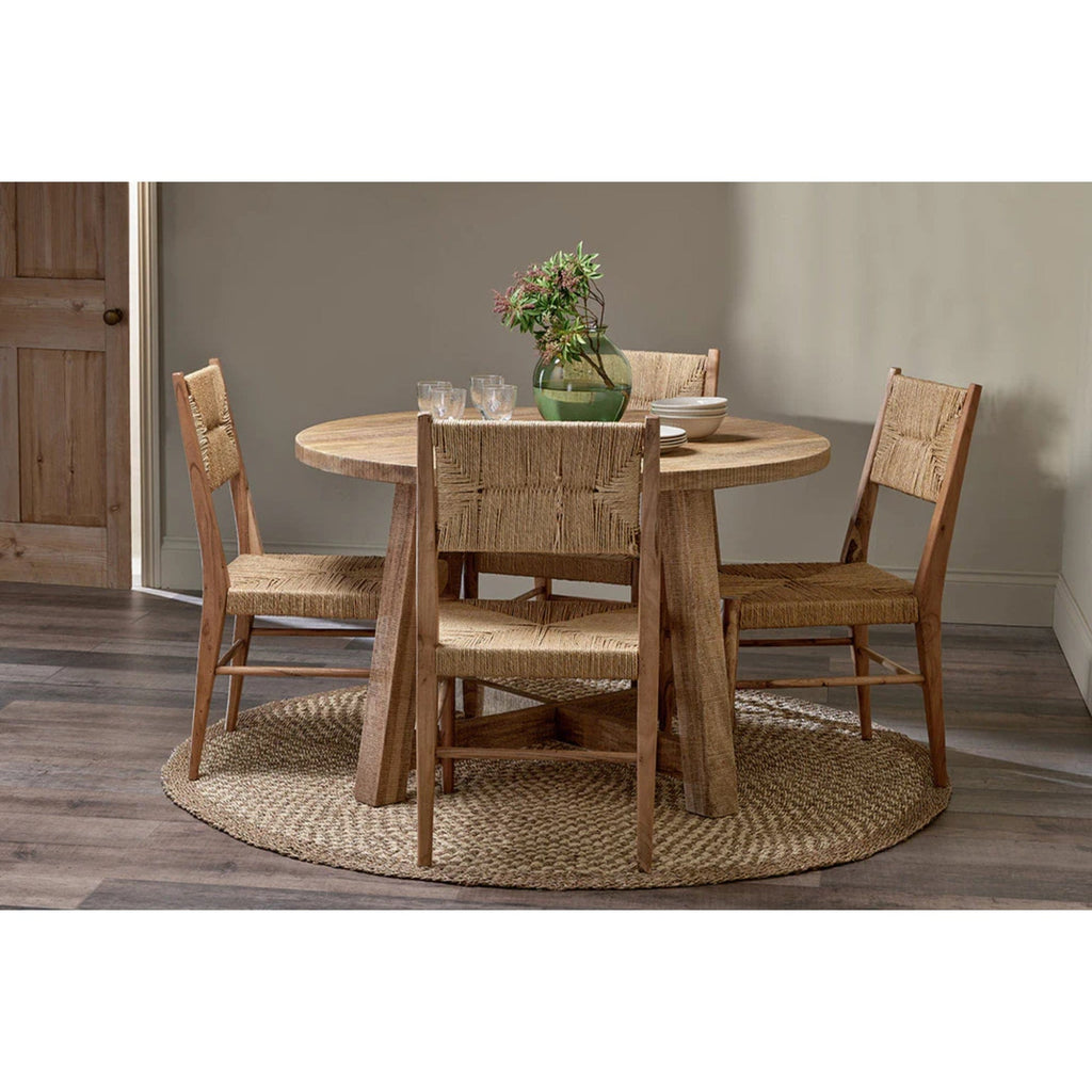 nkuku Indali 4-6 Seater Round Mango Wood Dining Table in Natural
