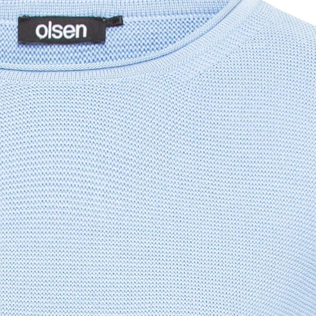 Olsen Crew Neck Jumper in Henny Straight Fit in Ciel Blue