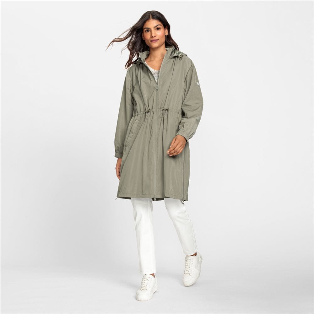 Olsen wind and water-repellent short coat with detachable hood