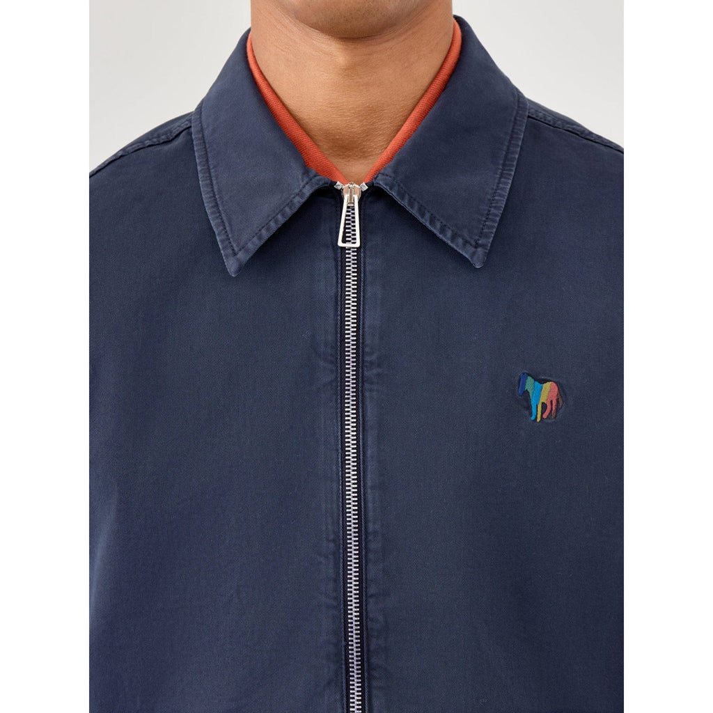 Paul Smith Unlined Coaches Zebra Jacket In Blue