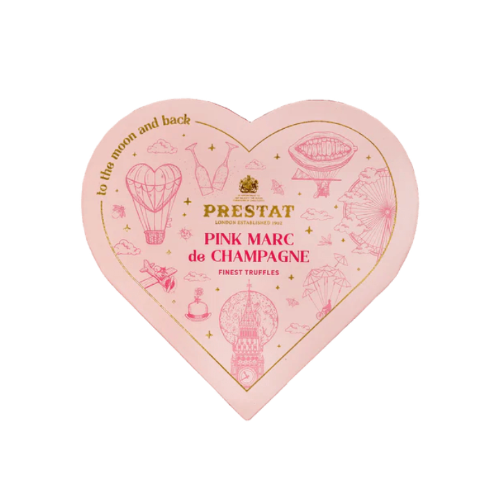 Prestat Pink Marc de Champagne Heart - Love Truffles Collection