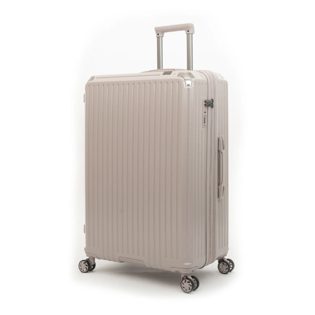 Qubed Guarded 78cm 4-Wheel Expandable Suitcase In Putty