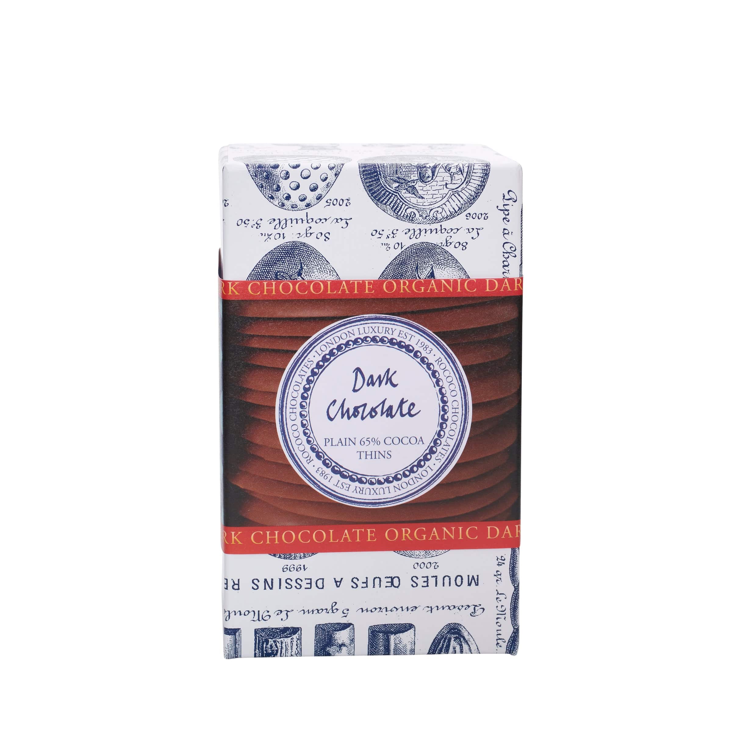 Rococo Chocolates 65% Cocoa Organic Dark Chocolate Thins 150G